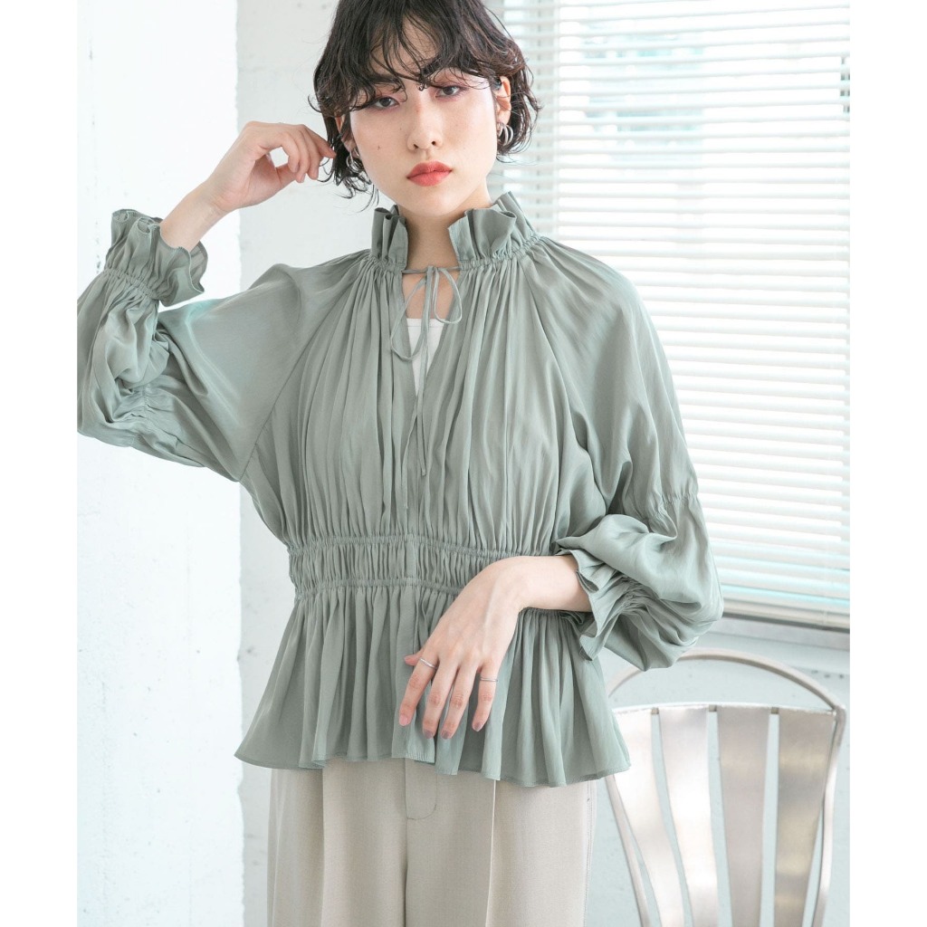 【WildLady】特 日本日系質感前後2WAY復古荷葉邊褶皺領綁帶收腰襯衫 上衣KBF | 蝦皮購物
