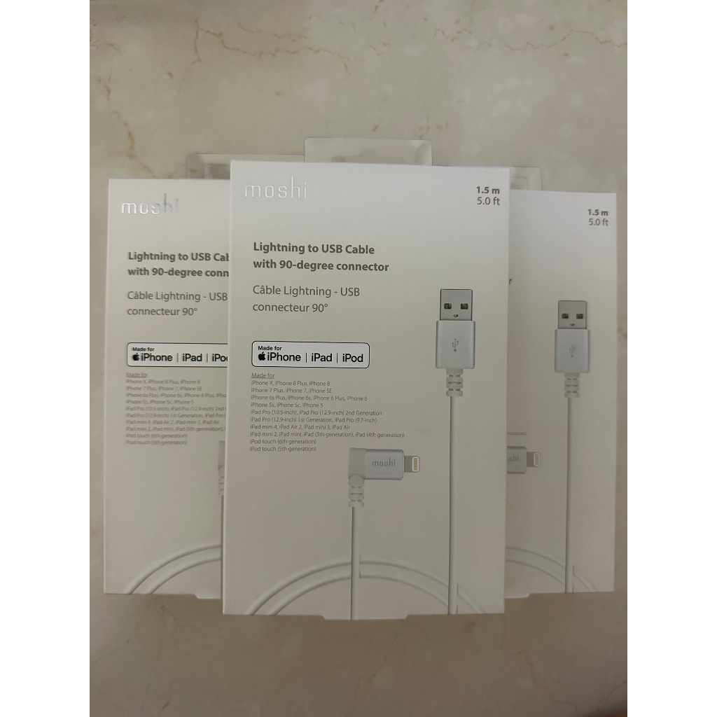 [全新] Moshi 90度彎頭 Lightning to USB 傳輸線(1.5M) | 蝦皮購物