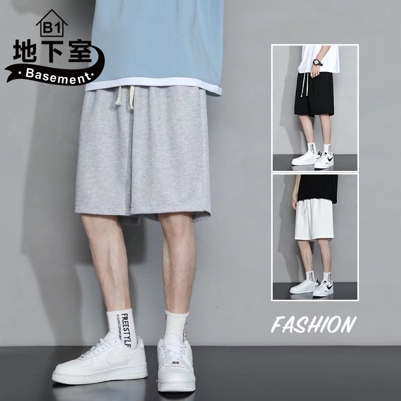 地下室B1-當天出貨 休閒短褲 韓版捲邊潮牌INS潮流5XL大尺碼健身運動休閒褲寬鬆五分褲【NL612063】 | 蝦皮購物