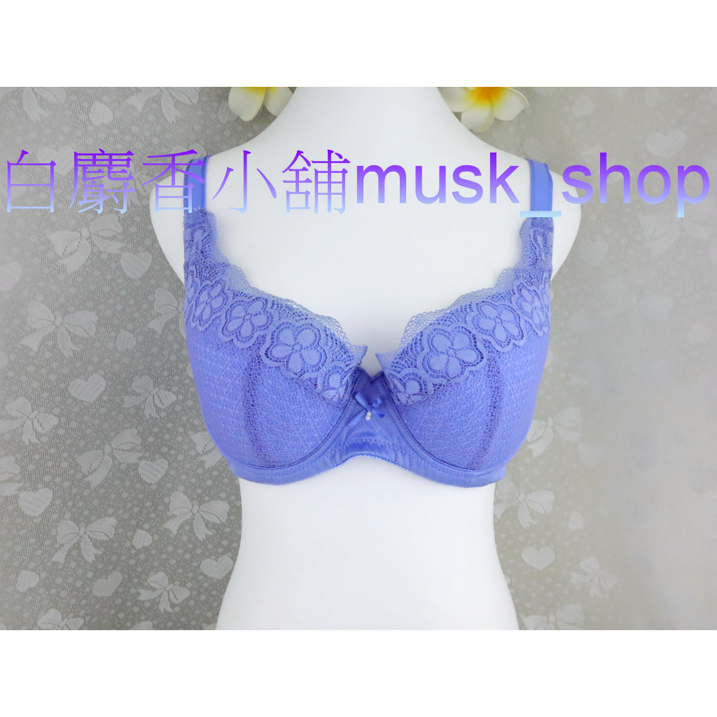 尺寸34D=75D-長春紫藍色花嵐系列雞蛋花花弧蕾絲圓潤集中包覆-S2030364＊白麝香小舖＊全新Swear思薇爾內衣 | 蝦皮購物