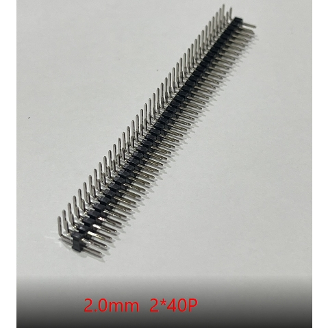 《328》2.0mm 雙排排針 2*40P 彎針 黑色 彎腳 90度 間距2.0mm | 蝦皮購物