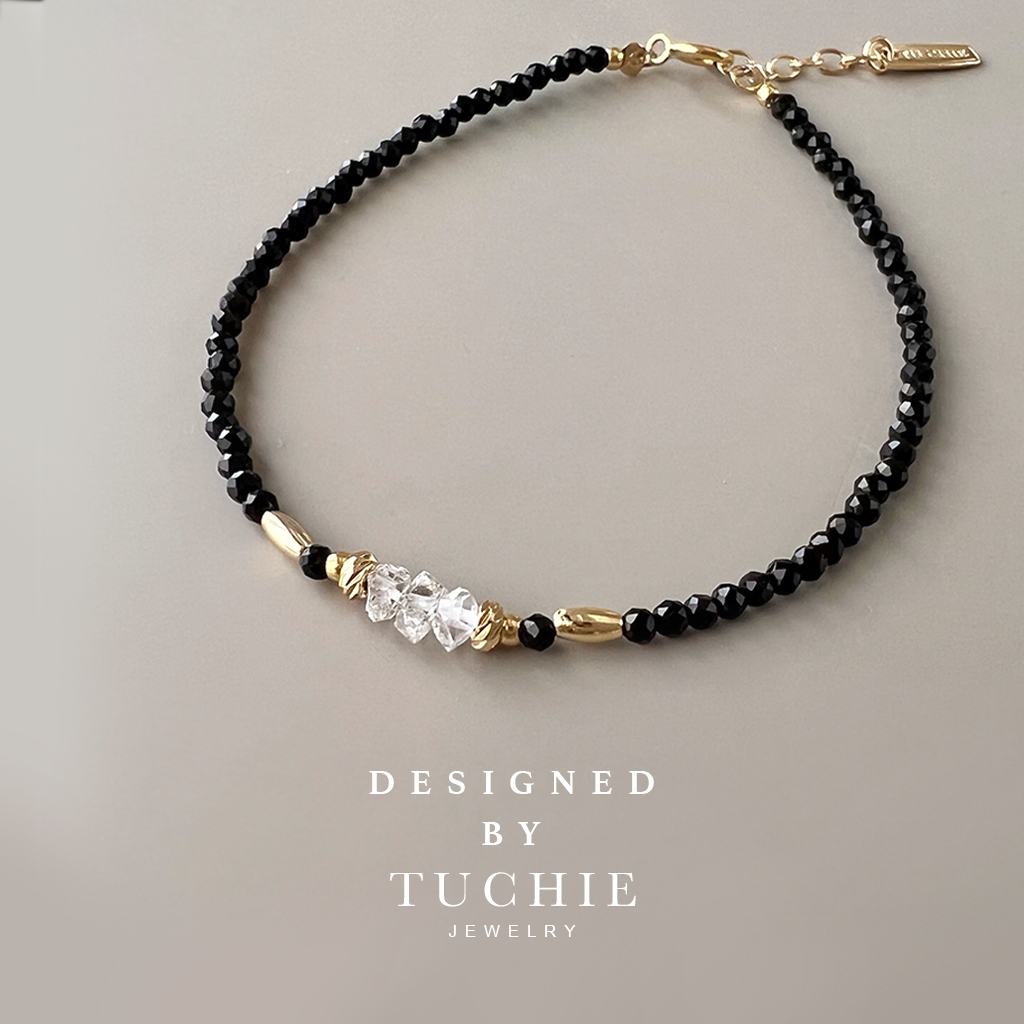 閃靈鑽 黑尖晶 / 避邪化煞 防小人 保平安 / 手鍊 手鏈 TUCHIE 輕珠寶 | 蝦皮購物
