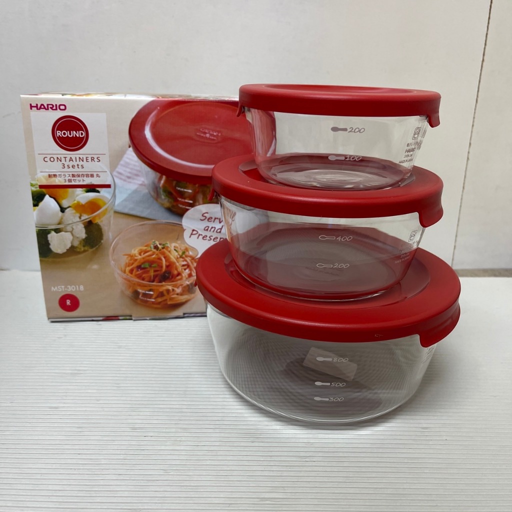 日本製 HARIO MST-3018 耐熱玻璃保鮮盒 3入組 | 蝦皮購物