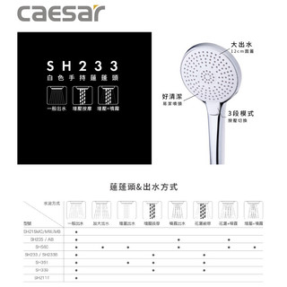 Caesar 凱撒衛浴 三段按摩花灑 SH233 SH233B 按摩把手 沐浴把手 花灑把手 蓮蓬頭花灑 附發票 | 蝦皮購物
