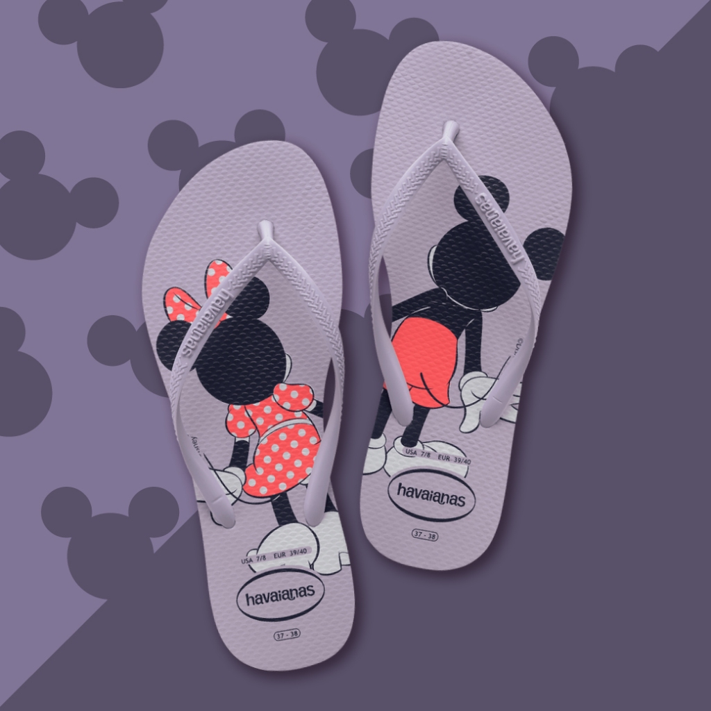 【老費】havaianas Slim Disney 迪士尼聯名 巴西 哈瓦仕 人字拖 細帶 平底/ 優雅米妮(冷紫丁香) | 蝦皮購物