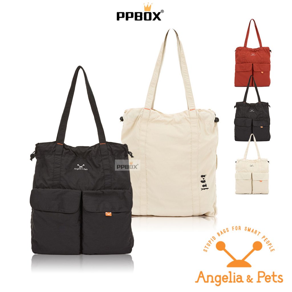 Angelia & Pets 防潑水輕量口袋 托特包【A3527702】包包 工裝風 肩背包 尼龍 束口 PPBOX | 蝦皮購物