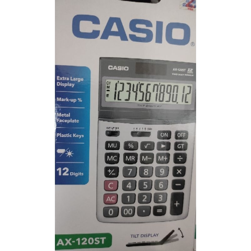 CASIO 卡西歐 AX-120ST 12位元 仰角桌上型計算機 | 蝦皮購物