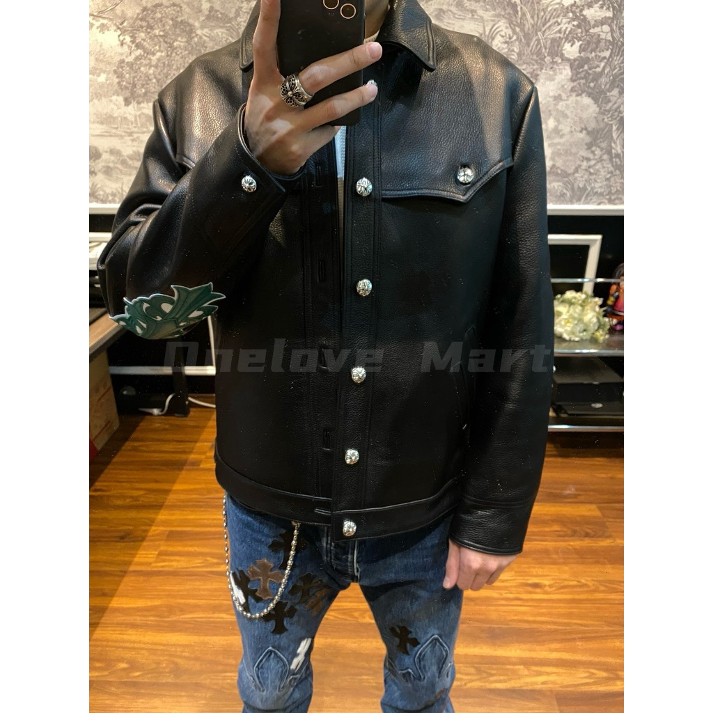 Chrome hearts leather jacket | 蝦皮購物