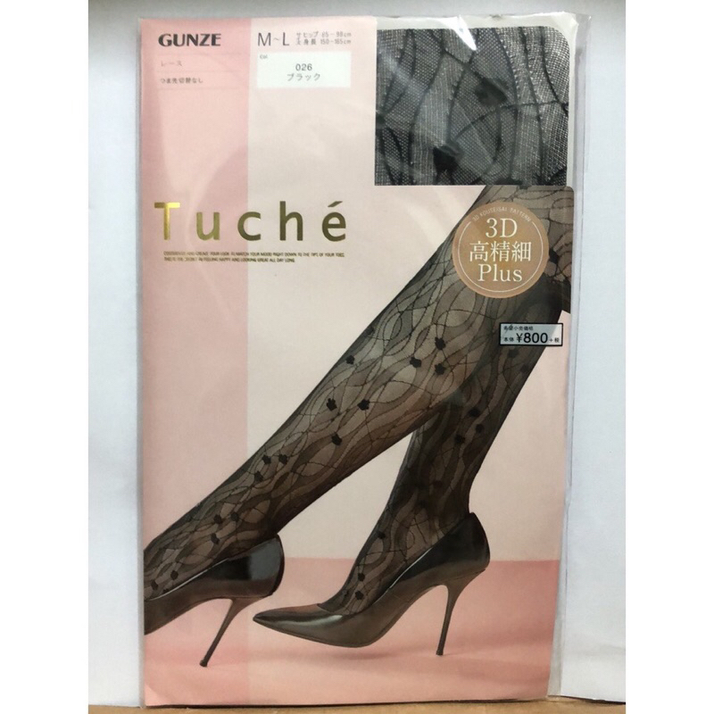 日本GUNZE 圖案超美 黑色 褲襪/絲襪 日本製 | 蝦皮購物