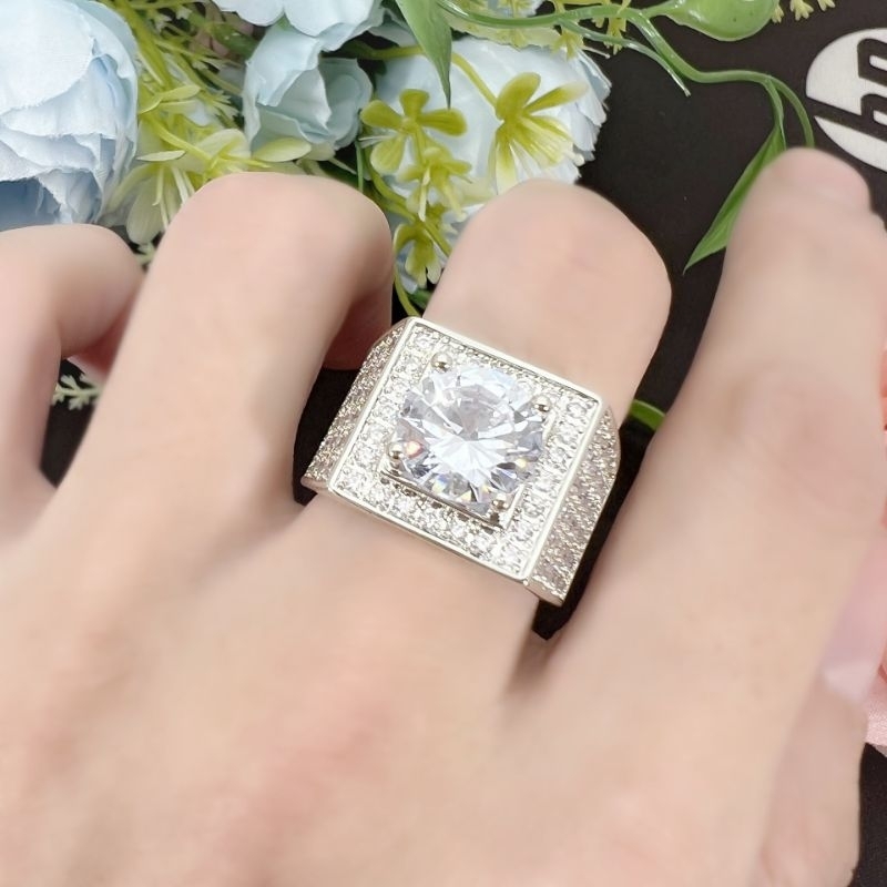 隔日到貨 闆娘極力推薦 5克拉 D 3EX VVS1滿天星 摩星鑽 莫桑石 八心八箭 戒指 可調式戒圍 不退色1227 | 蝦皮購物