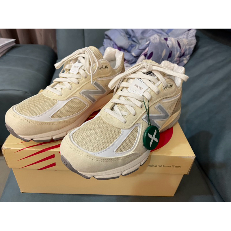 現貨 New Balance 990V4 奶油色 U990TE4 美國製US:9D楦 麂皮 | 蝦皮購物