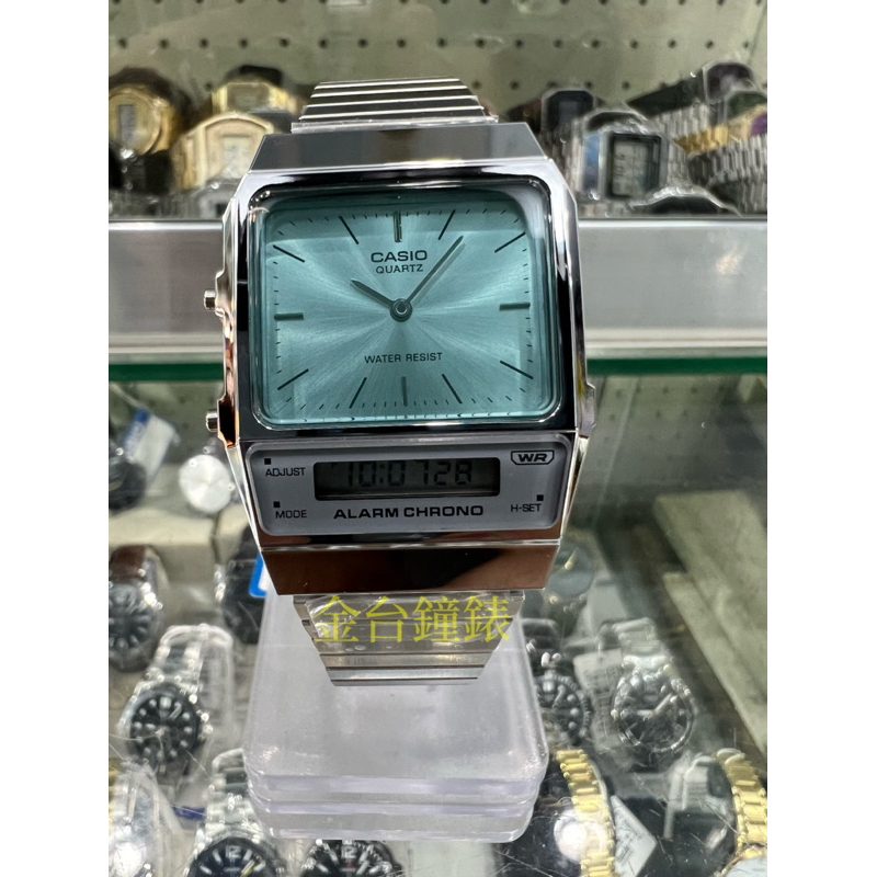 【金台鐘錶】CASIO卡西歐 AQ-800EC-2A 雙重顯示 (經典復古潮流) LCD螢幕 (時尚藍) | 蝦皮購物