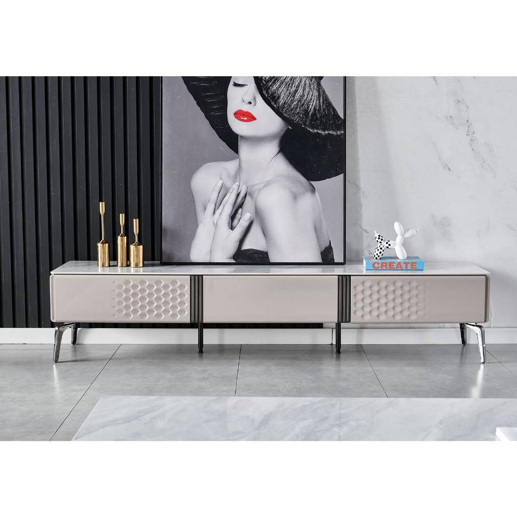 【萊夫家居】JF-203-1：岩板6.6尺電視櫃【台中家具】長櫃 矮櫃 北歐風電視櫃 岩板電視櫃 烤漆塗裝 | 蝦皮購物