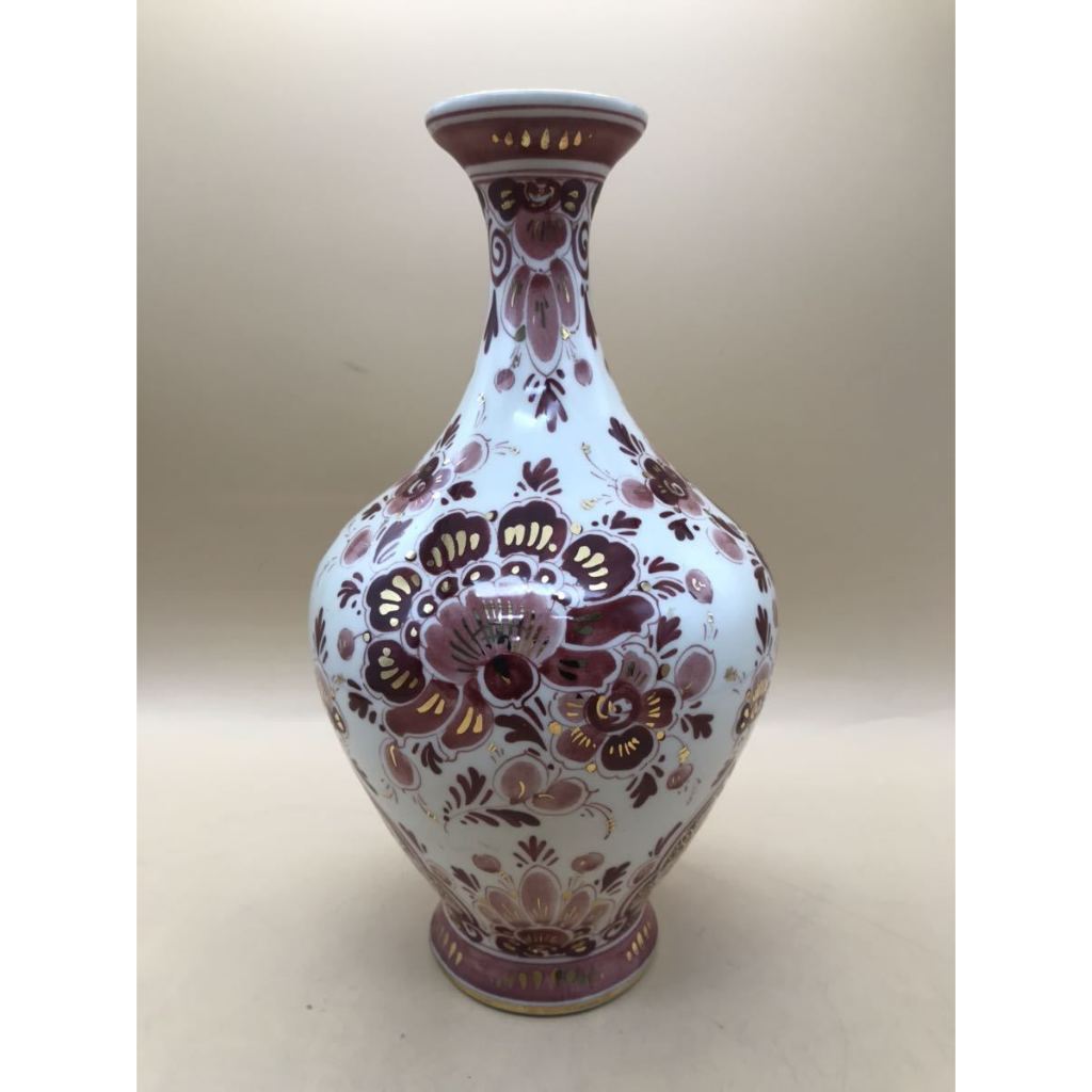 REGINA Delft 花瓶 酒紅 荷蘭 台夫特 皇家代爾夫特 Delfts 陶瓷 Porceleyne Fles | 蝦皮購物