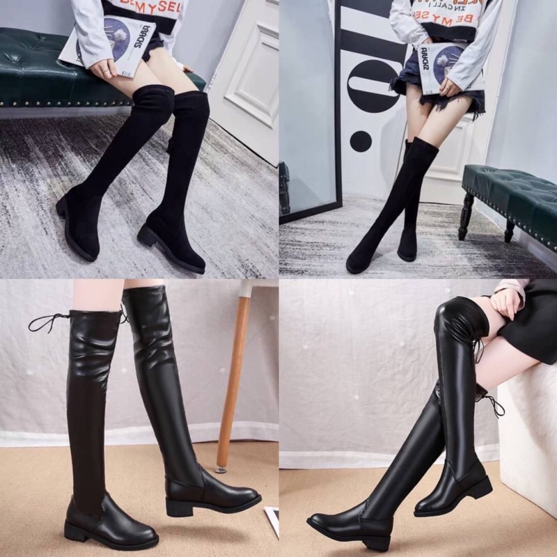 【Joyishoes】台灣出貨 加大尺碼 絨面過膝長靴 高筒長靴 膝上靴 綁帶長靴 皮靴 長筒靴#817#817A | 蝦皮購物