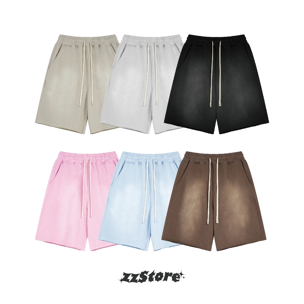 [ zzStore ] 【現貨】磨色水洗破邊短褲 夏日感100% 多巴胺 街頭 短褲 褲子 360g 舒適的磅數 | 蝦皮購物