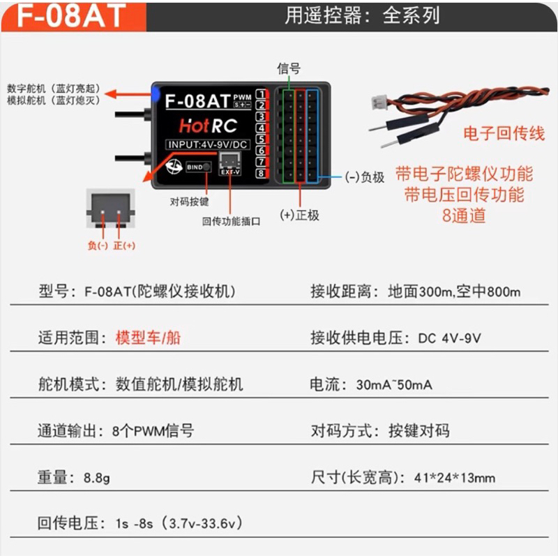 HOTRC 接收机F-08A、 F-08AT、F-06A、F04A、F10A | 蝦皮購物