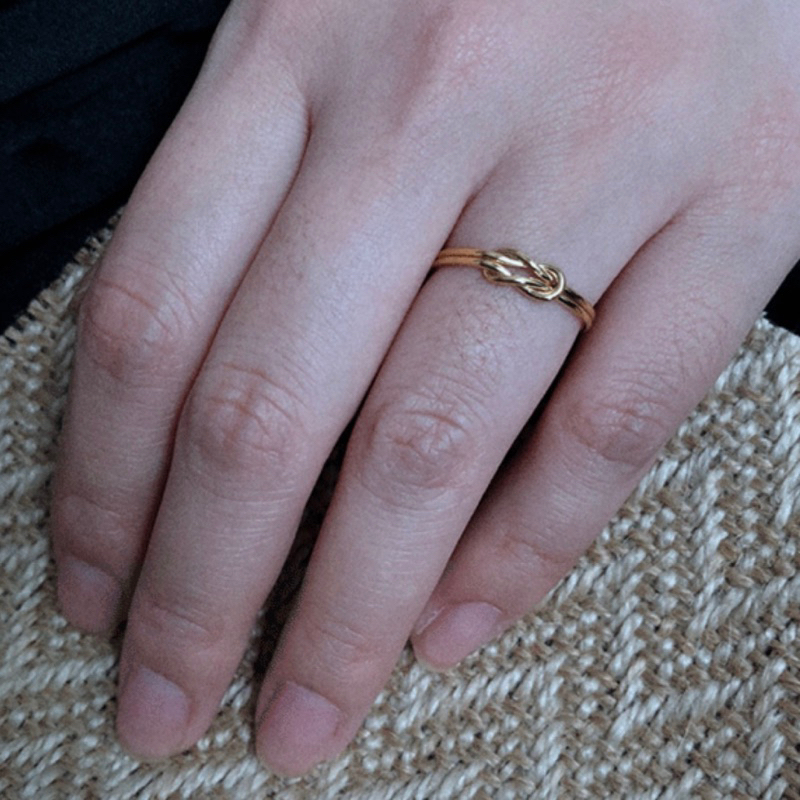 DJ訂製 洗手不用摘 美國14k包金打結戒指 永結同心同心結戒指14KGF | 蝦皮購物