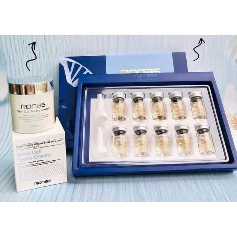 韓國Ronas 精華液 5ml 10支.+ Ronas 幹細胞椰子再生平衡面霜100ml | 蝦皮購物