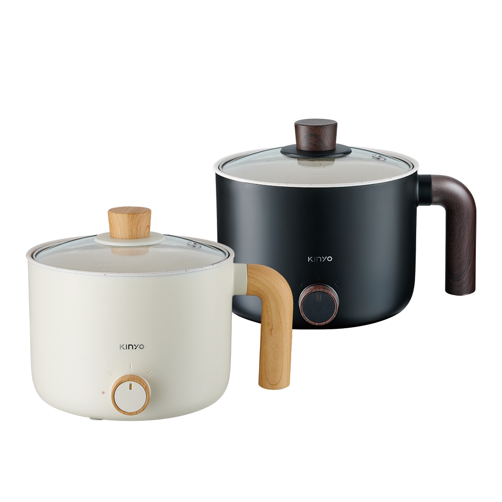 【KINYO】1.2L多功能陶瓷美食鍋(FP-0876)｜黑/白雙色選 個人鍋 電火鍋 快煮鍋 泡麵鍋 聖誕節 交換禮物 | 蝦皮購物