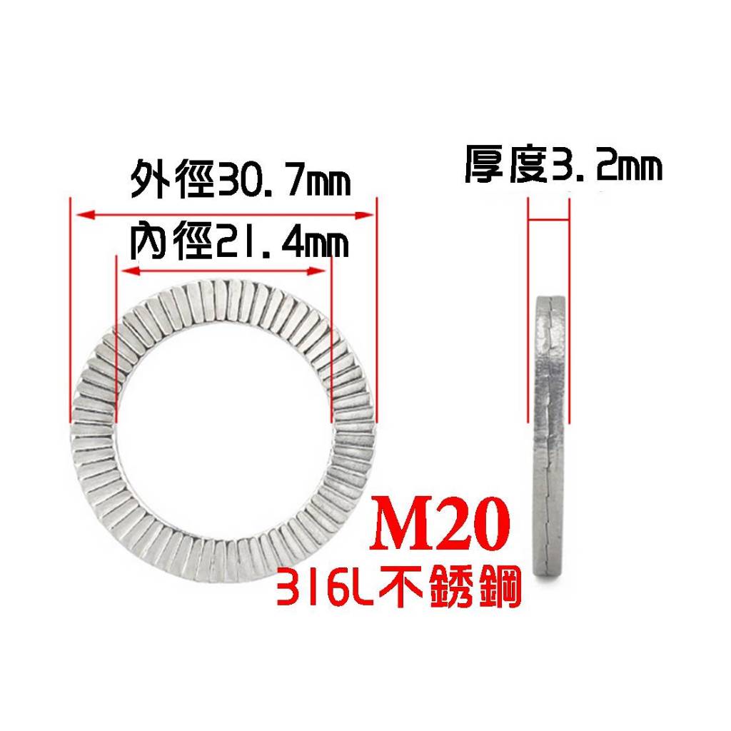 (現貨)316L不銹鋼雙層防鬆墊圈/防鬆墊圈/墊片/螺絲防鬆/雙層自鎖墊圈/墊圈/防鬆華司/白鐵墊片/自鎖安全墊片 | 蝦皮購物
