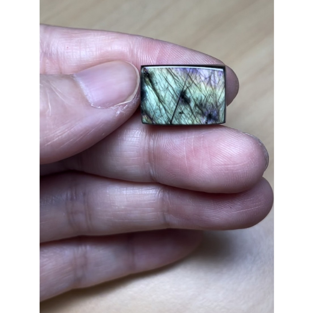 240612-7 拉長石暗彩光長方形裸石*異彩拉長石*守護石*金工*編織*鑲崁*材料*把玩*擺件*吊墜 | 蝦皮購物