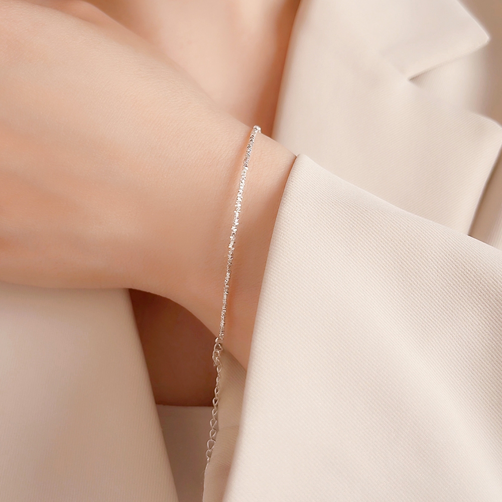 [全純銀.手鍊] 極細1mm/純手工 星光漫舞碎銀手鍊【UME】細手鏈/碎銀手鏈/S925純銀細手鍊 | 蝦皮購物