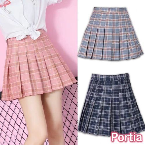 【Portia】格紋百褶裙格子褲裙百摺裙 韓版學院風 中高腰百摺（內有安全褲）包小腹防走光 網球裙【C113】 | 蝦皮購物