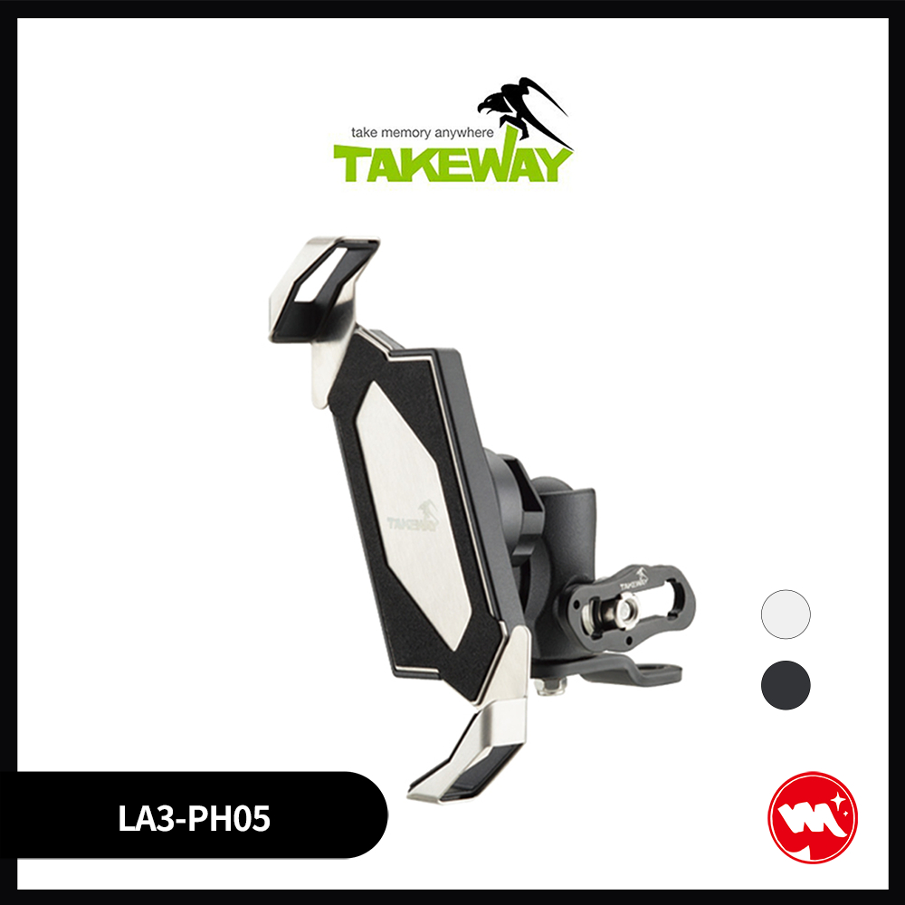 【Takeway】LA3-PH05 黑隼Z手機座 耐震穩定 專利可調式防盜手把 機車用手機架 (防盜後照鏡版) | 蝦皮購物