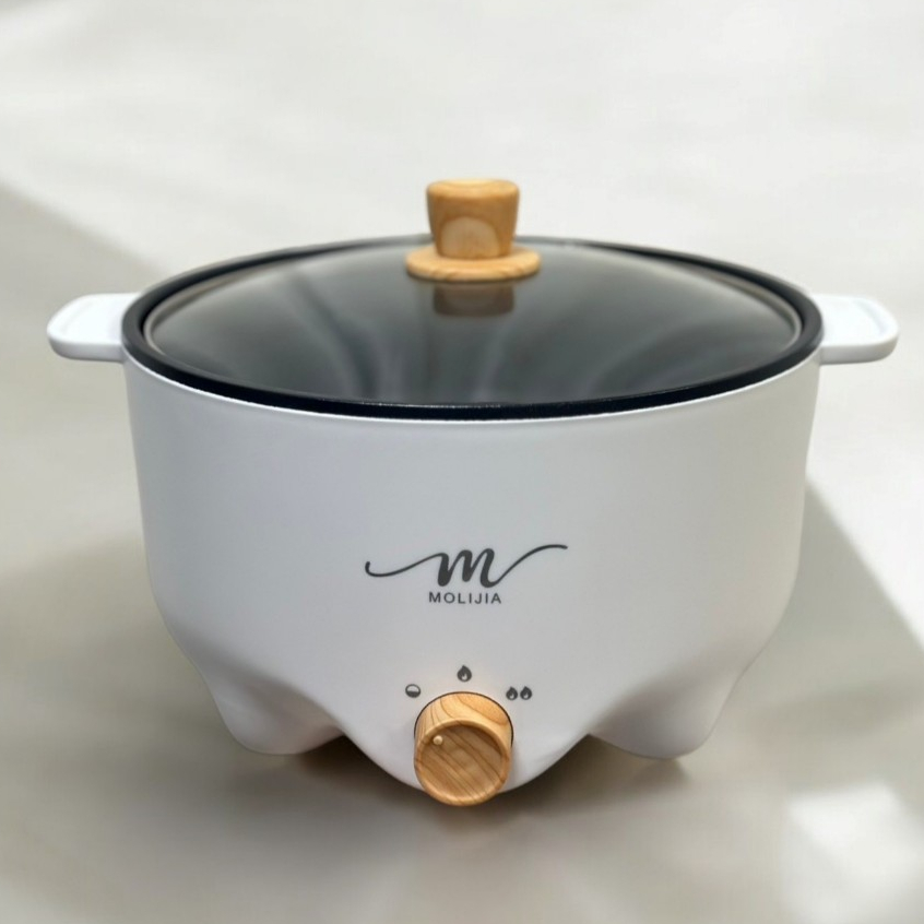 【MOLIJIA魔力家】M22多功能不沾電湯鍋3L-白木紋 | 蝦皮購物