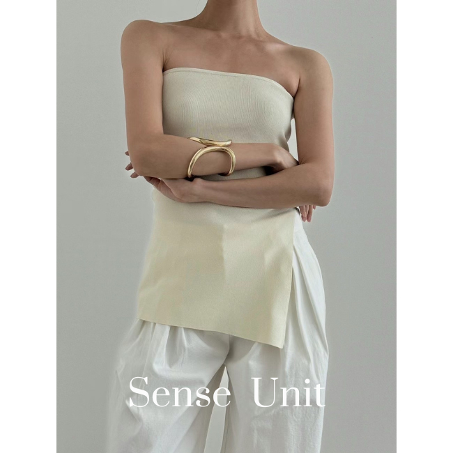 現貨｜正韓 設計師款 時髦歐美細針織單衩平口背心 [D434]｜Sense Unit | 蝦皮購物