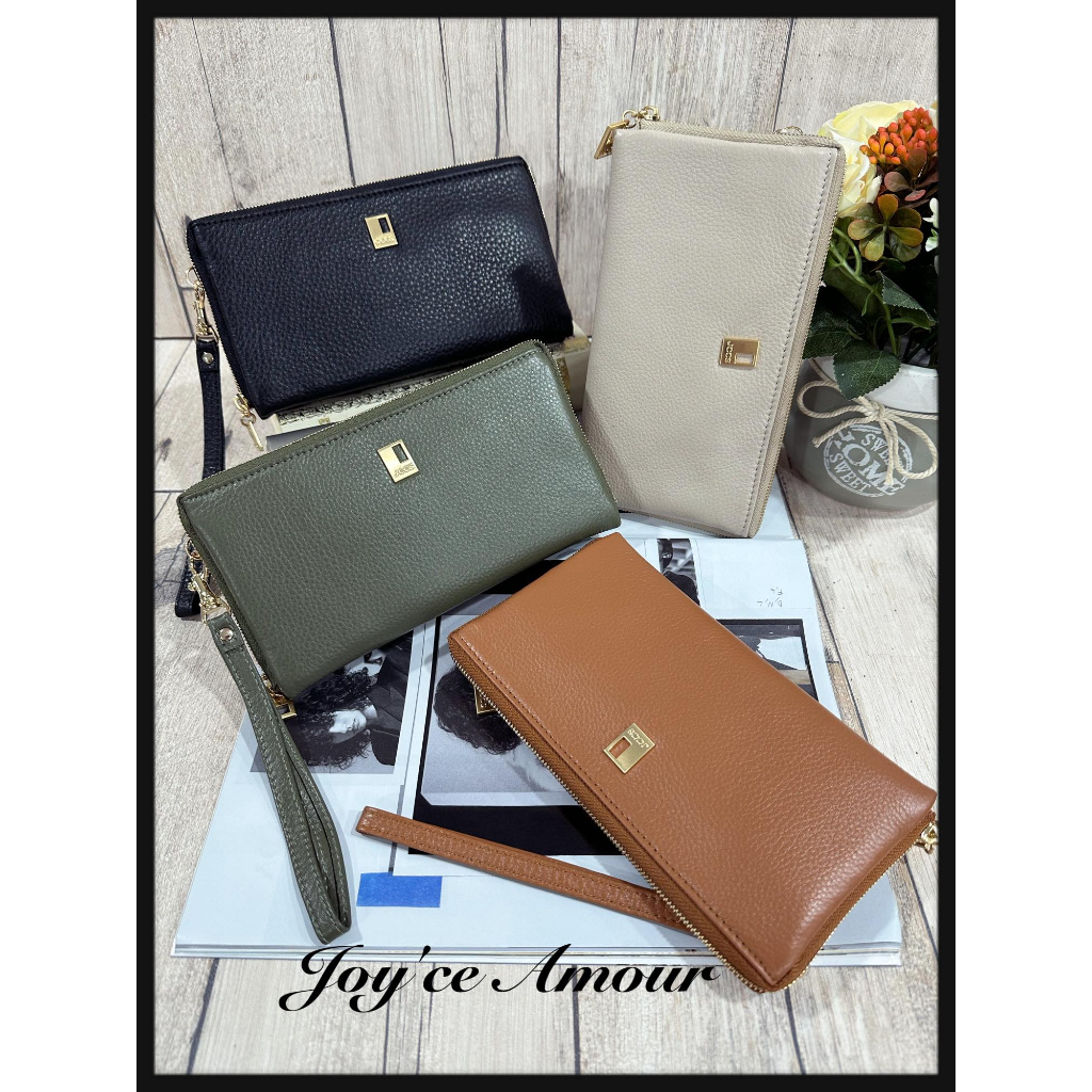 Joy'ce Amour 全真皮手拿多格層拉鍊ㄇ型長夾 | 蝦皮購物