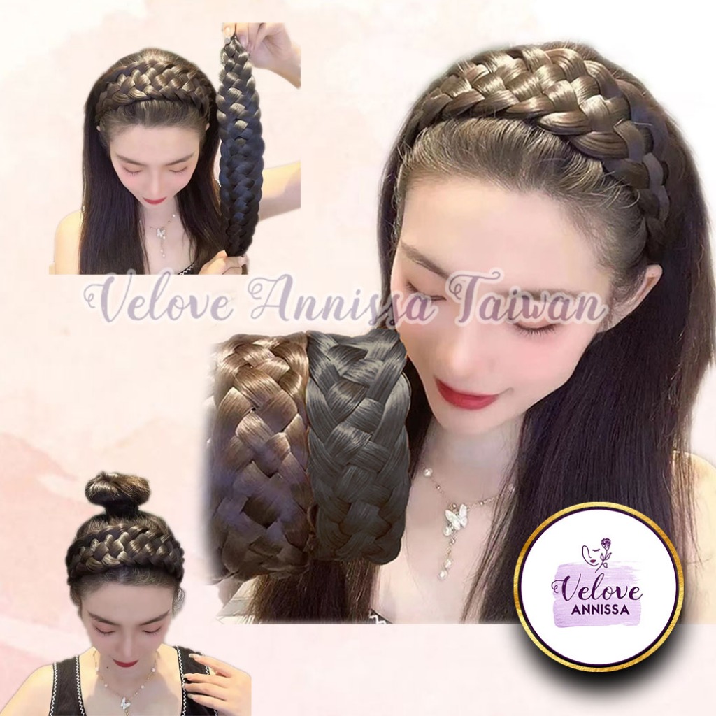 Bando Rambut Kepang Braid Tebal Bandana Hiasan Kepala | 蝦皮購物