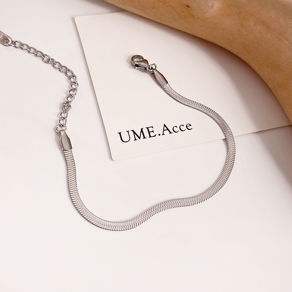 [鈦鋼.手鍊] 蛇骨鍊手鍊【UME】洗澡可戴 不退色手鍊 鈦鋼鍍18K金手鍊 | 蝦皮購物