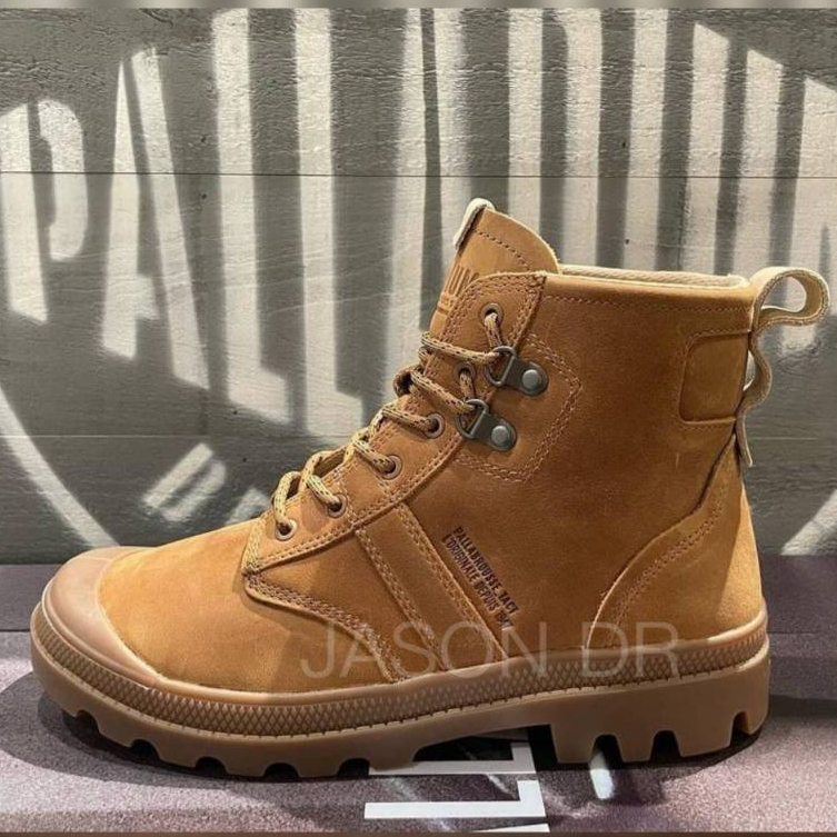 JASON DR(免運)PALLADIUM男款PALLABBROUSSE TACT LTH法式皮革軍靴08837-275 | 蝦皮購物