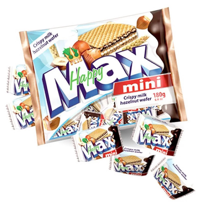 波蘭 HAPPY MAX 榛果巧克力風味 迷你夾心威化餅 分享包 | 蝦皮購物