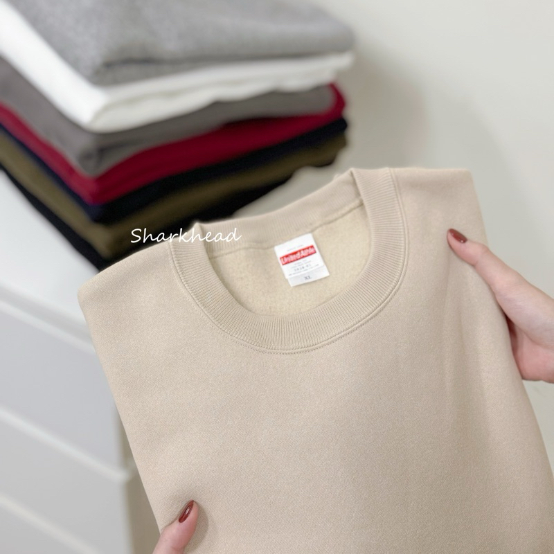 【Sharkhead】 United Athle 大學T 長袖 重磅 基本款 素面 內刷毛 UA 10.0oz | 蝦皮購物