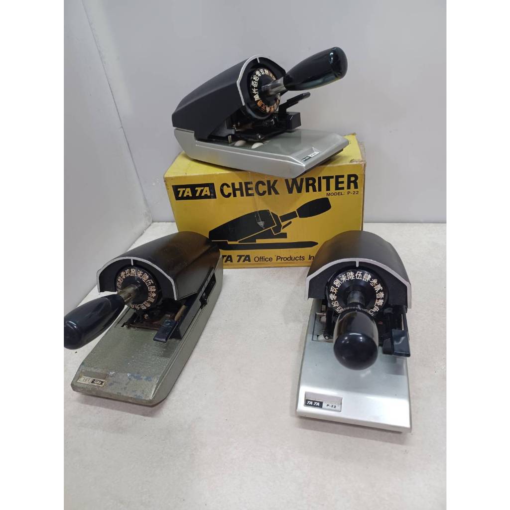 手動支票機TA TA P-22 酉德手動支票機p-22 日本 UCHIDA P-70N手動支票機 古董支票機 | 蝦皮購物
