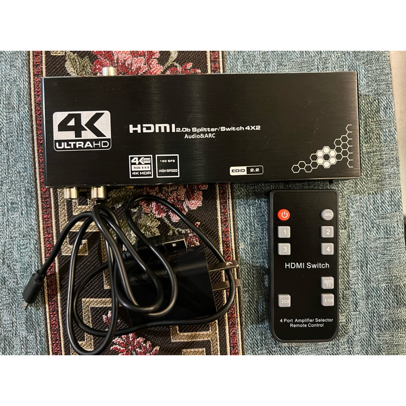 hdmi矩陣分配器4進2出 4k分配切換器HDMI音頻分離器拓展hub | 蝦皮購物