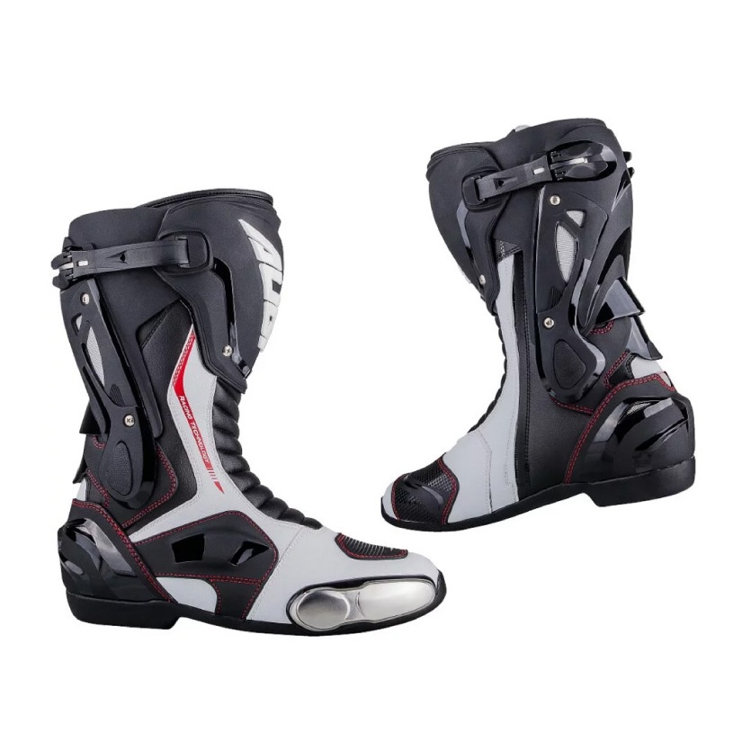 [安信騎士] 美國 AUGI AR1 黑白 頂級競技型車靴 競技 防護 賽車靴 賽車鞋 騎士 長 車靴 | 蝦皮購物