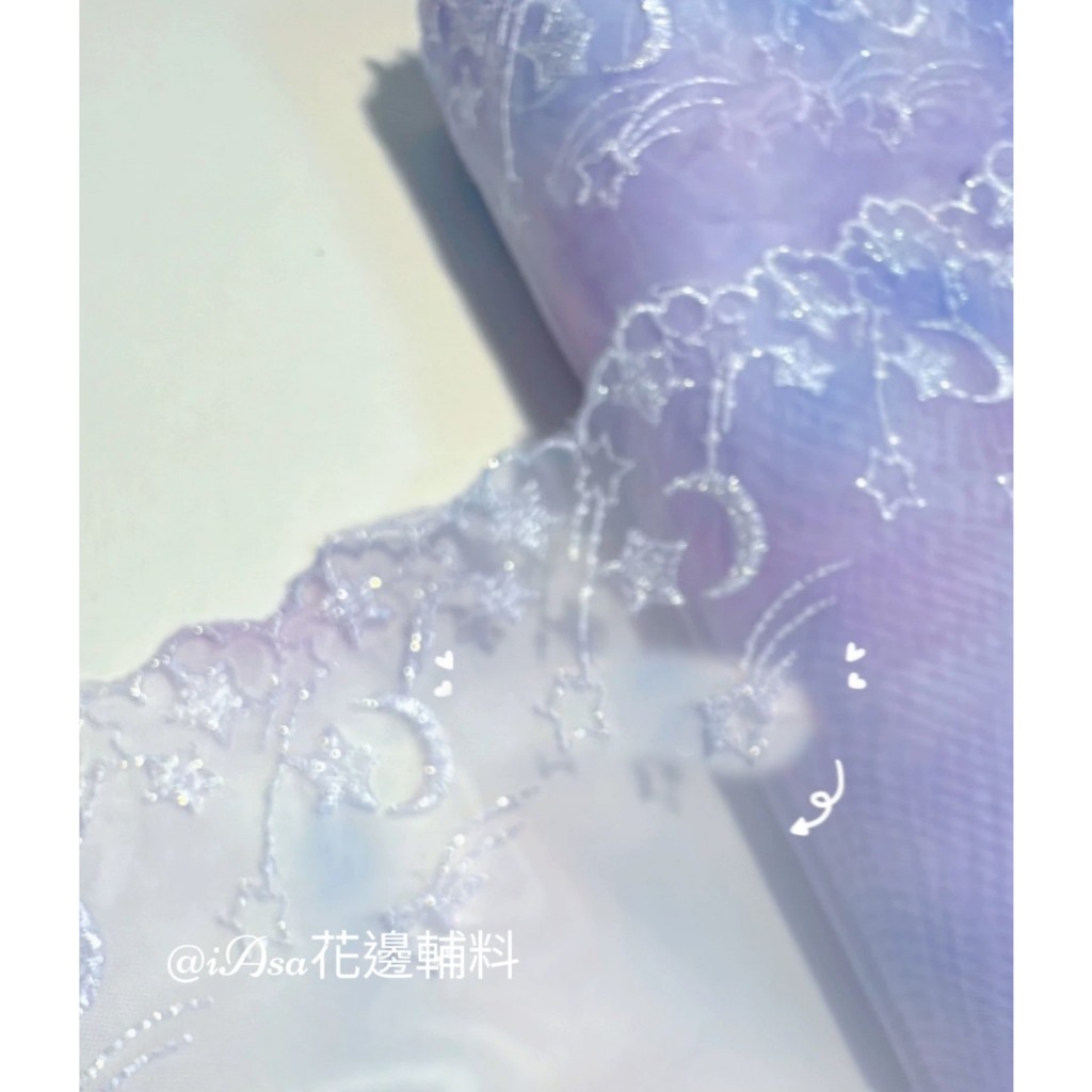 《iAsa愛莎の》手作材料 精緻暈染漸變馬卡龍星月蝴蝶結網紗雪紡刺繡蕾絲花邊lolita娃衣服裝裝飾材料 | 蝦皮購物