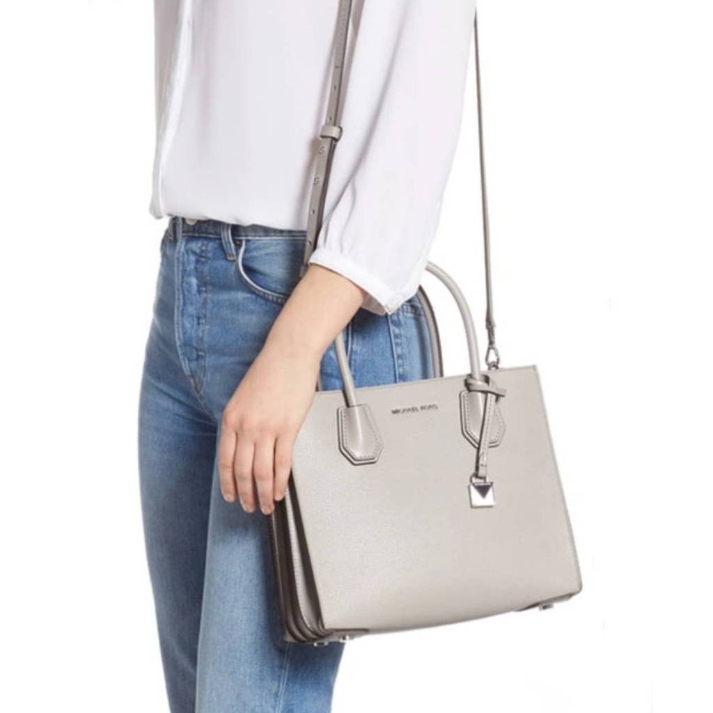 二手 Michael Kors Mercer Convertible Tote 中款 經典 風琴包 明星同愛 自購於官網 | 蝦皮購物