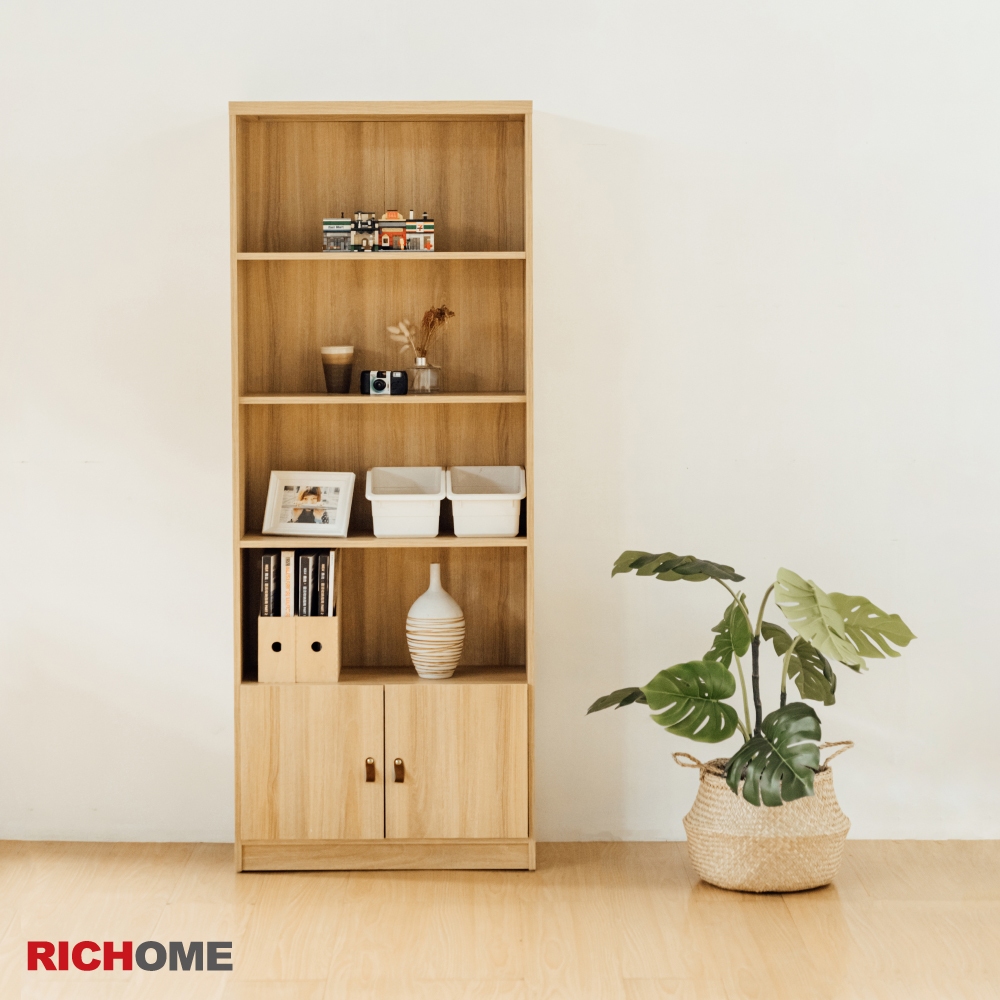 RICHOME 福利品 BO-396 格麗塔五層雙門置物櫃 E1板 美背 防潑水 書櫃 收納櫃 置物櫃 展示櫃 玄關櫃 | 蝦皮購物