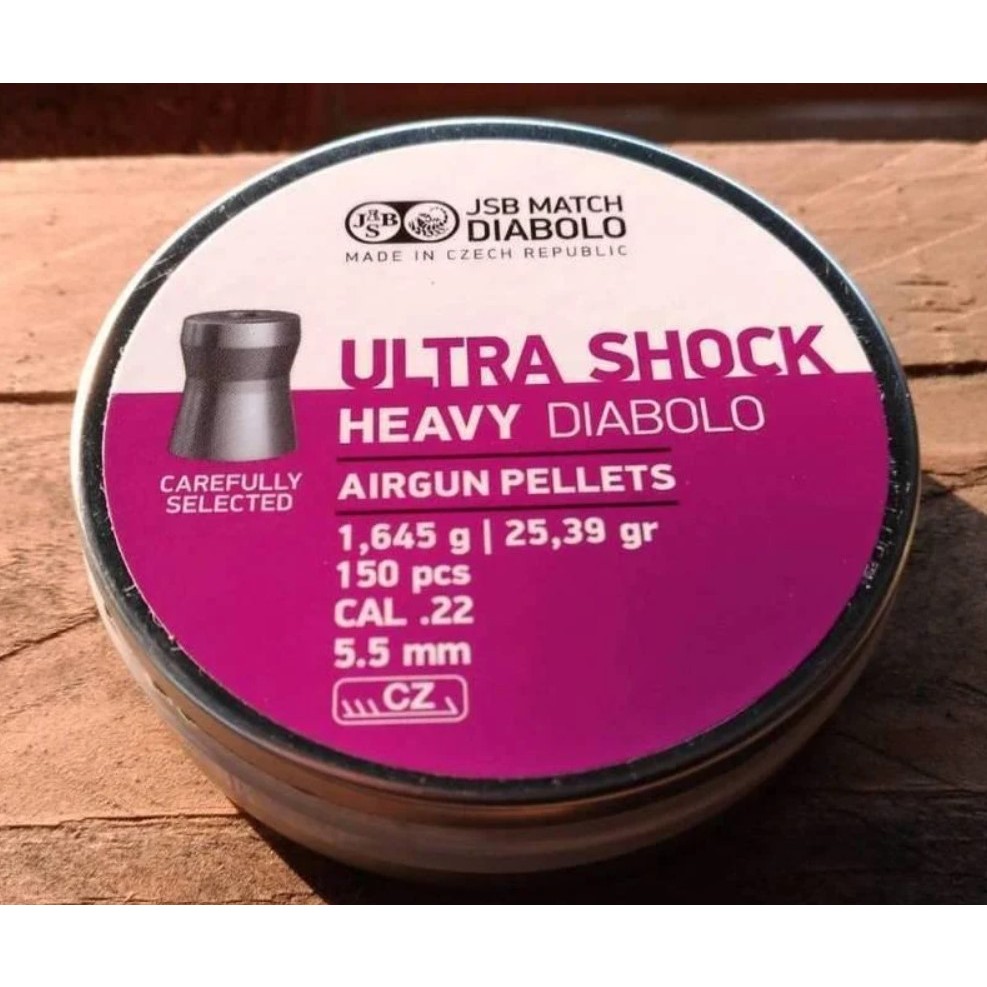 {{布拉德模型}} JSB Diabolo ULTRA SHOCK .22/5.5mm 1.645g 專業用鉛彈 | 蝦皮購物