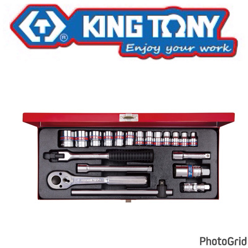 {JSL} KING TONY 3020SR02 20件式 3/8"DR. 十二角套筒扳手組 英制 | 蝦皮購物