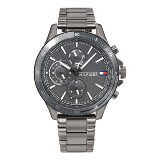 【For You】當天寄出 I Tommy Hilfiger 灰框灰面 三眼日期顯示 灰色不鏽鋼錶帶 1791719 | 蝦皮購物