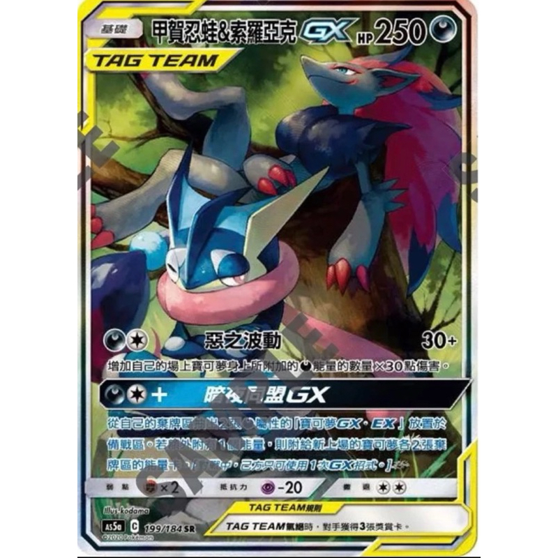 寶可夢 PTCG 甲賀忍蛙&索羅亞克 GX TT SR 異圖 | 蝦皮購物
