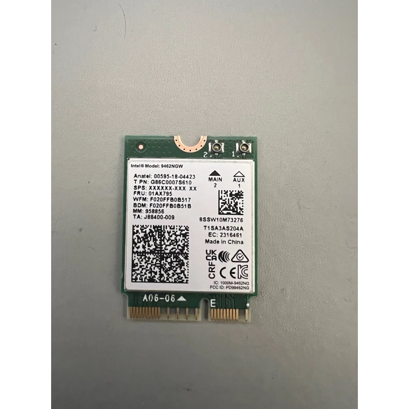 INTEL M.2 AC 9462NGW M.2/NGFF 雙頻 無線網卡 藍芽版本 | 蝦皮購物