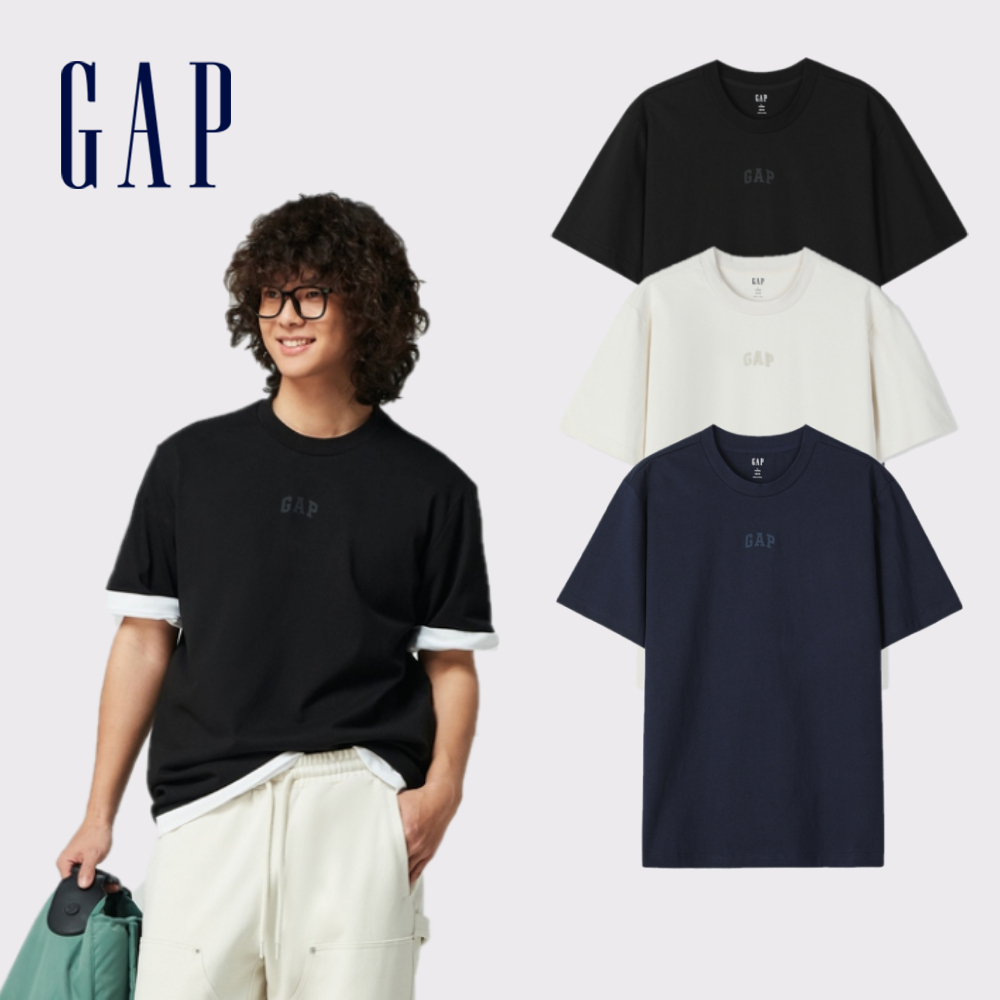 Gap 男裝 Logo純棉圓領短袖T恤 厚磅密織水洗棉系列-多色可選(885843) | 蝦皮購物
