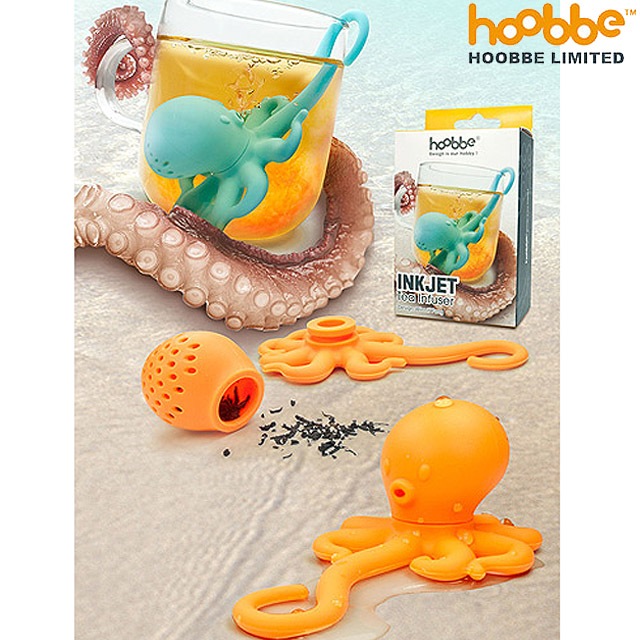 香港HOOBBE噴墨章魚造型泡茶包 藍 橘 泡茶器 泡茶包 掛茶包 泡茶 釣茶包 噴墨章魚 章魚 | 蝦皮購物